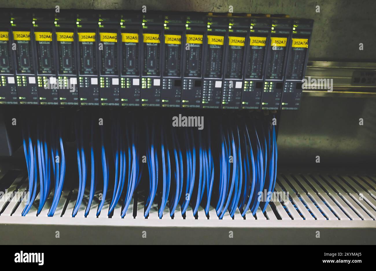 PLC Control panel with wiring Stock Photo - Alamy