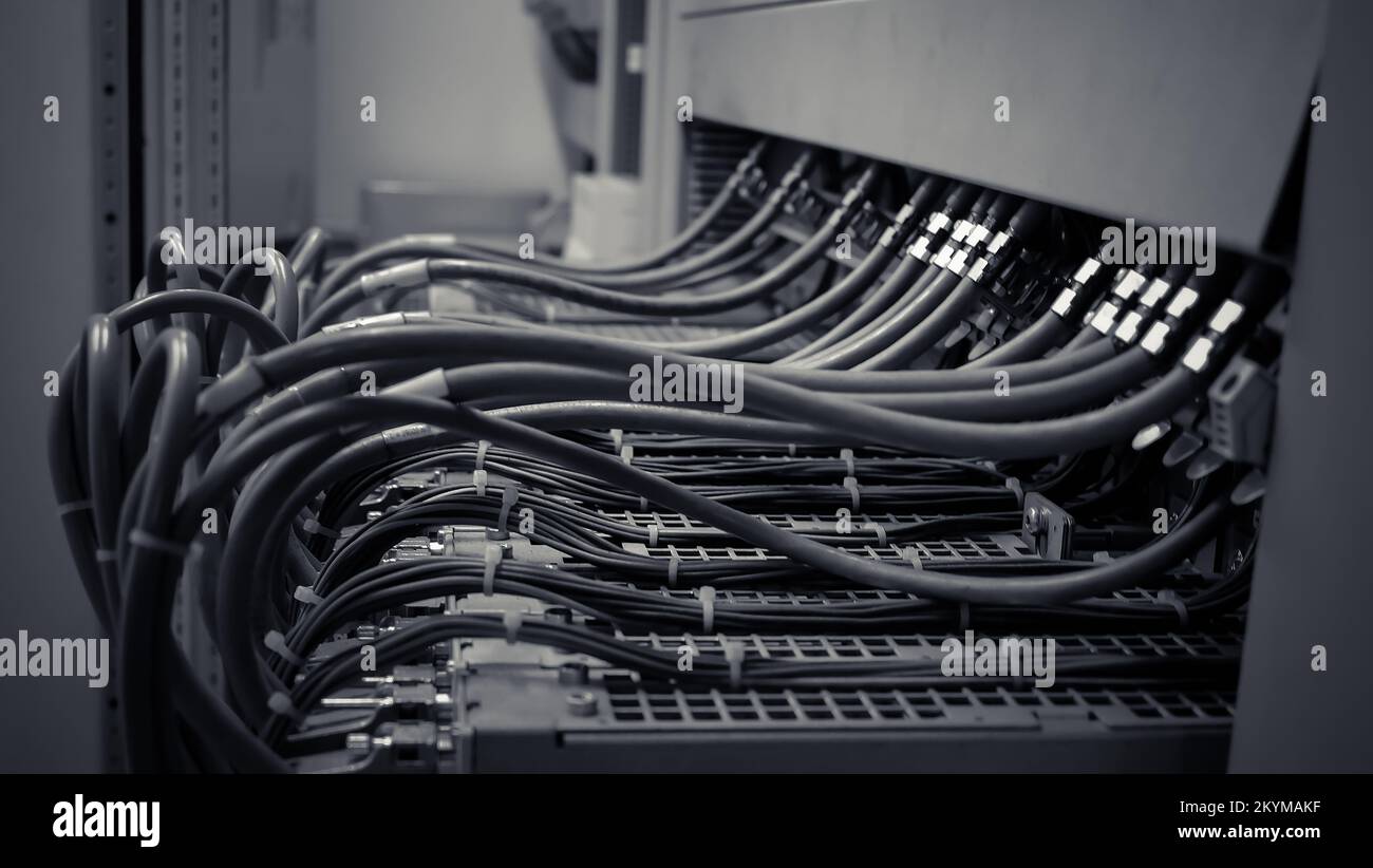 PLC Control panel with wiring Stock Photo - Alamy