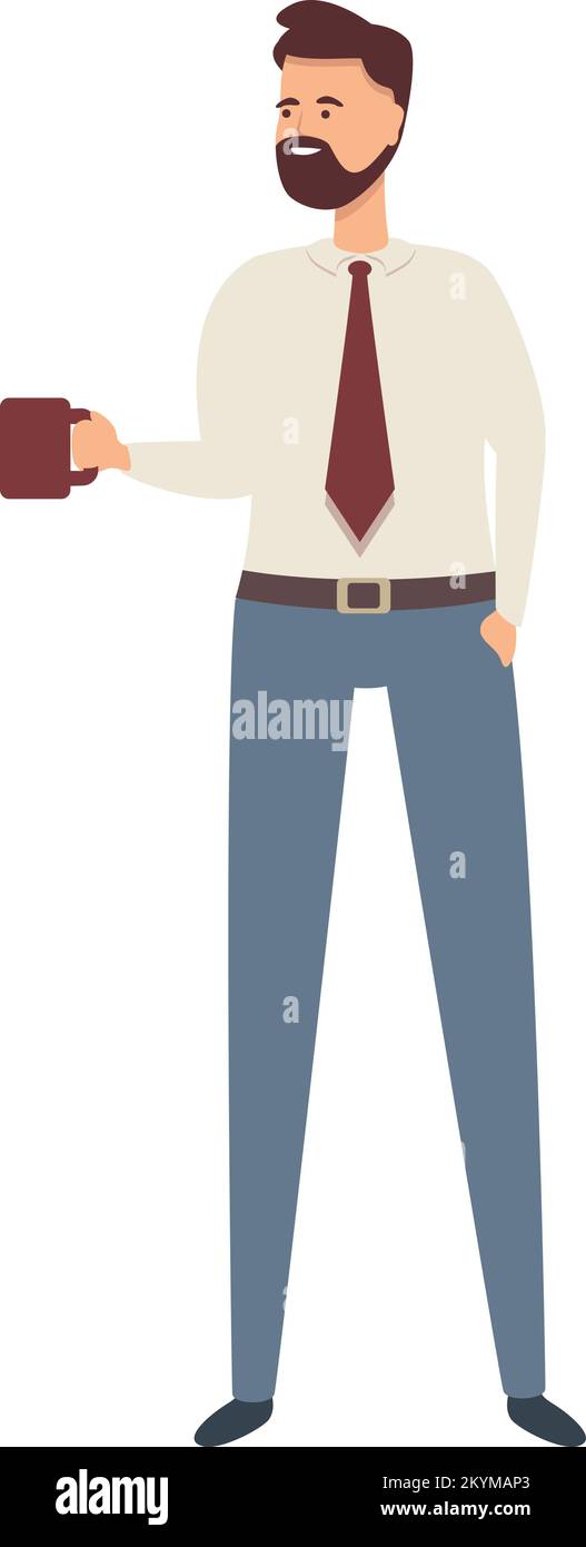 Team tea time icon cartoon vector. Commercial manager. Office marketing ...