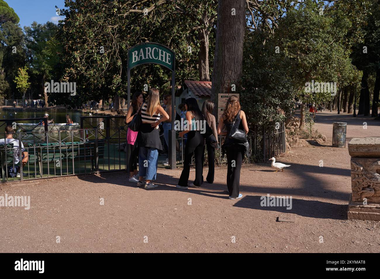 Rome, Italy - September 22, 2022 - visitors rowing their boats in the ...