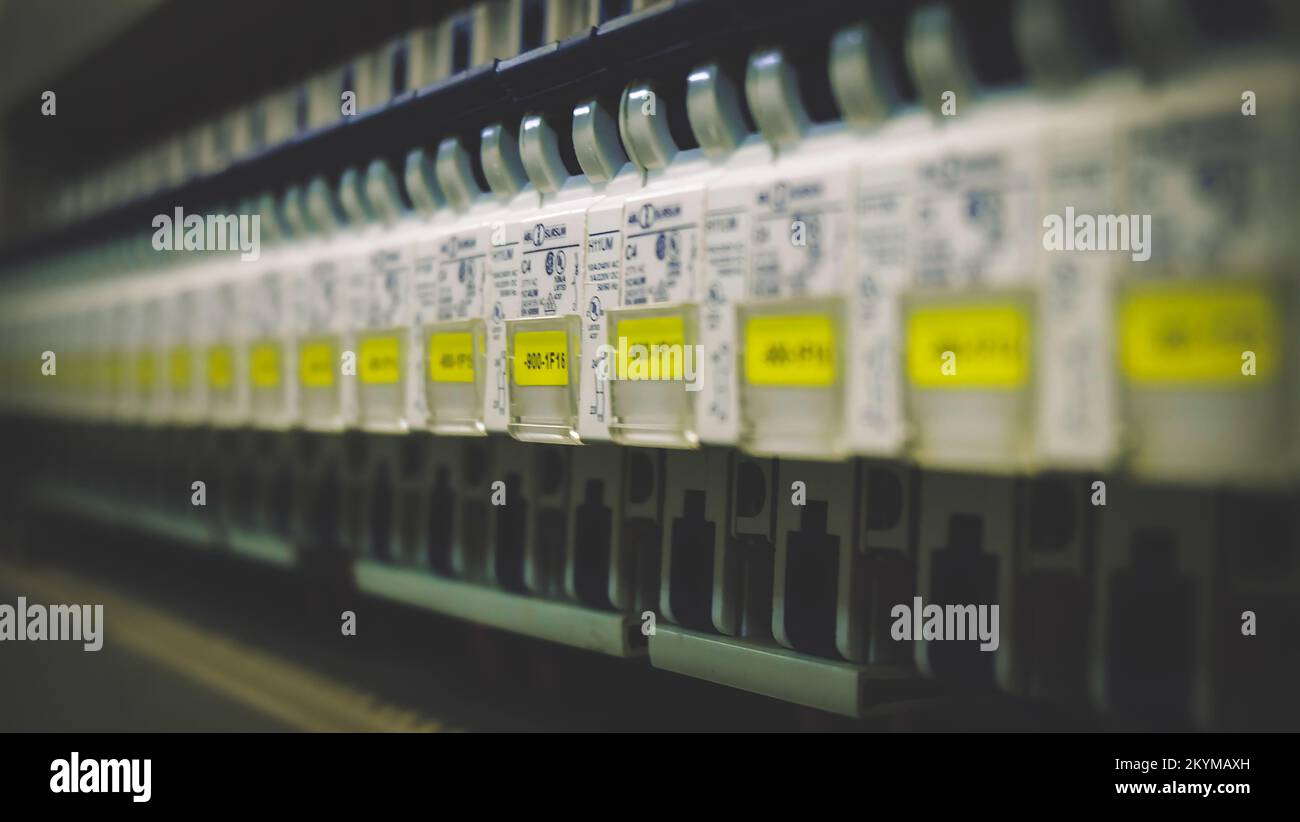 PLC Control panel with wiring Stock Photo - Alamy