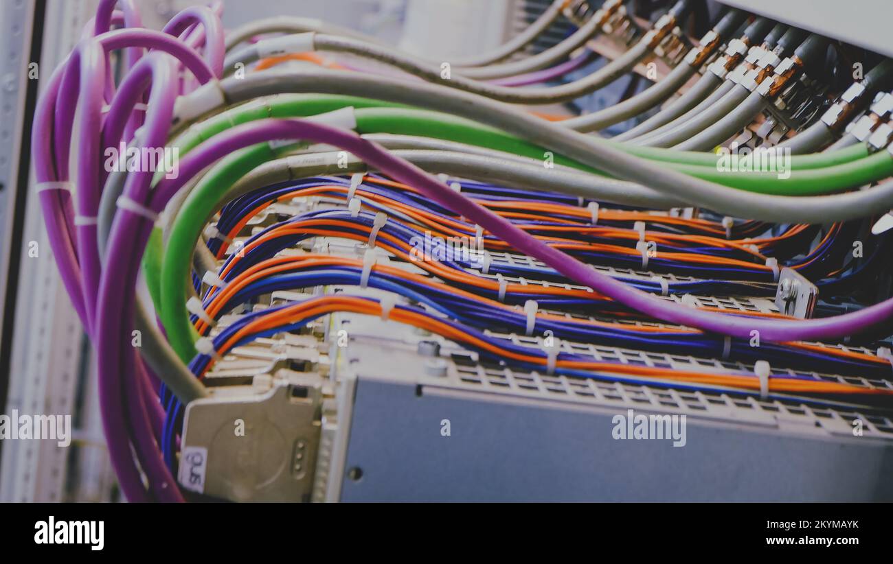 PLC Control panel with wiring Stock Photo - Alamy