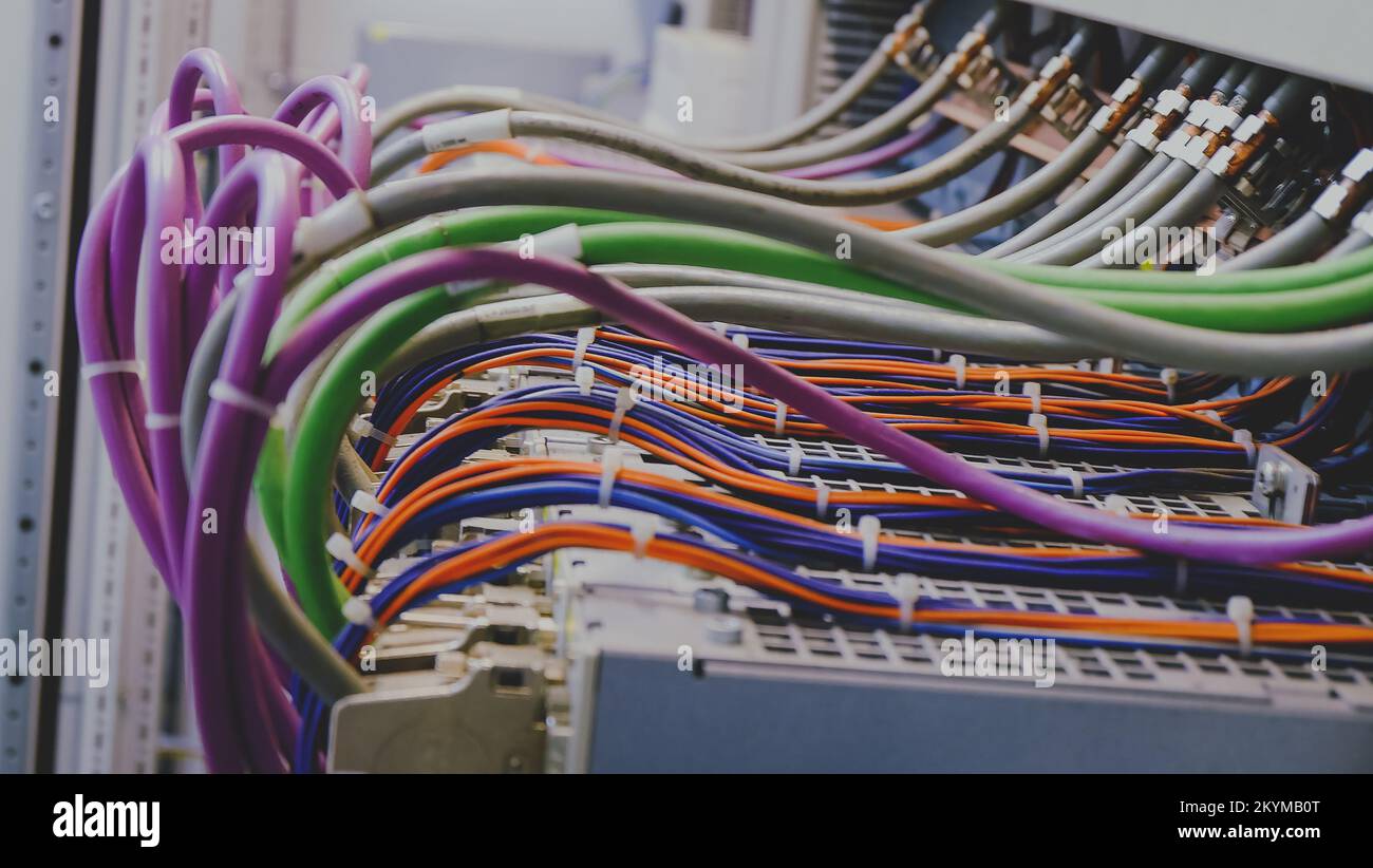 PLC Control panel with wiring Stock Photo - Alamy