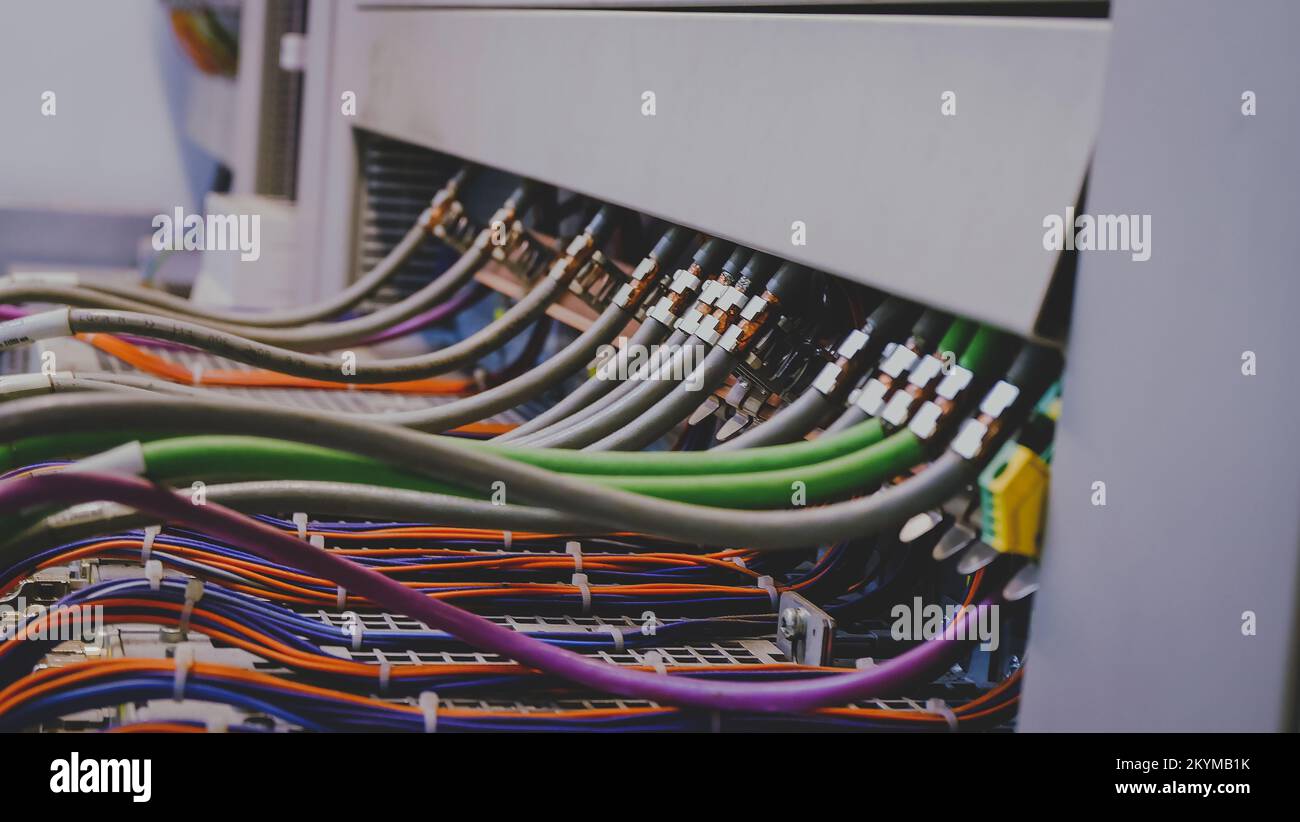 PLC Control panel with wiring Stock Photo - Alamy