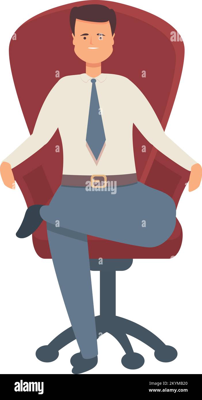 Relax manager chair icon cartoon vector. Commercial director. Office ...