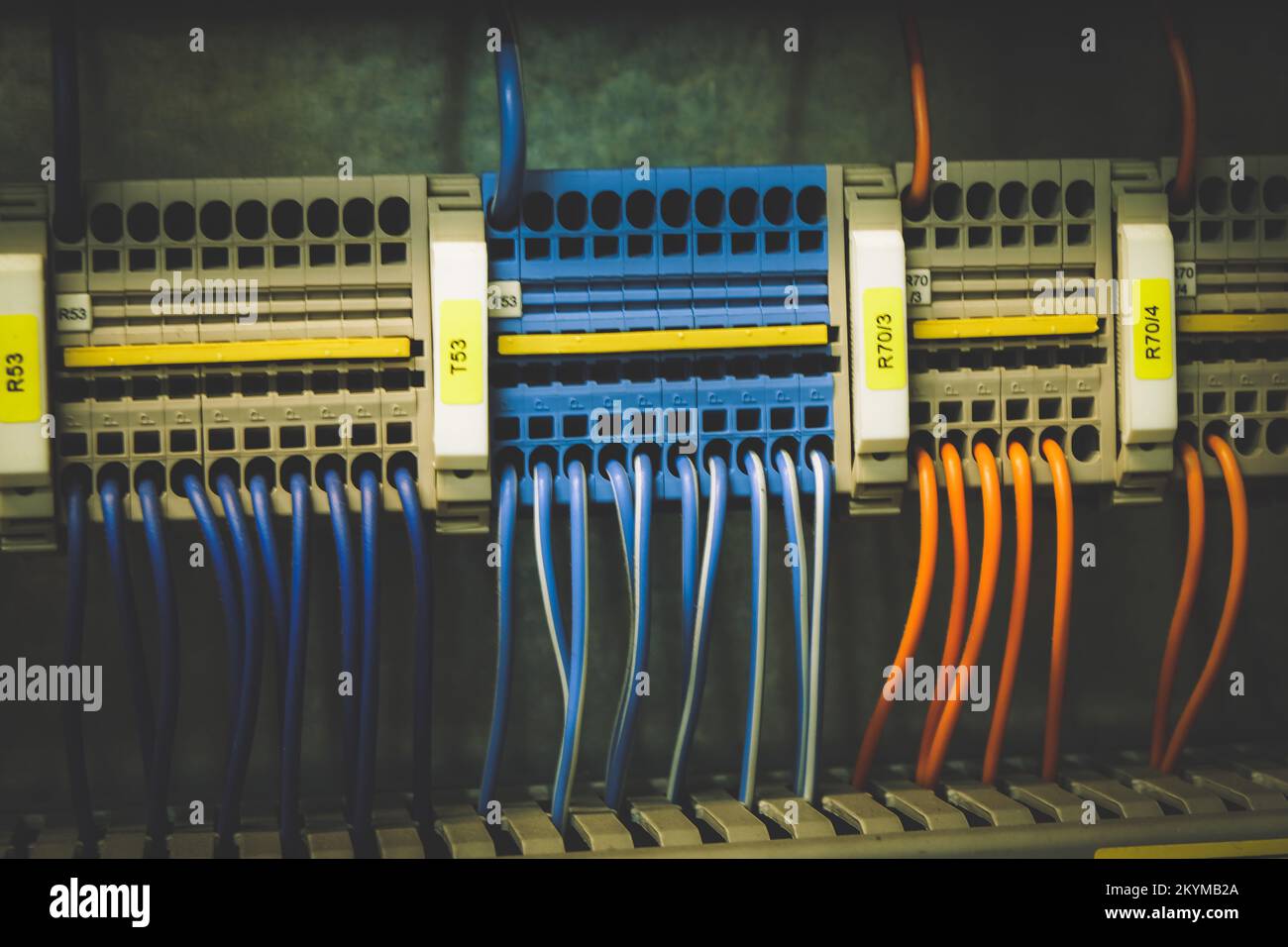 PLC Control panel with wiring Stock Photo - Alamy