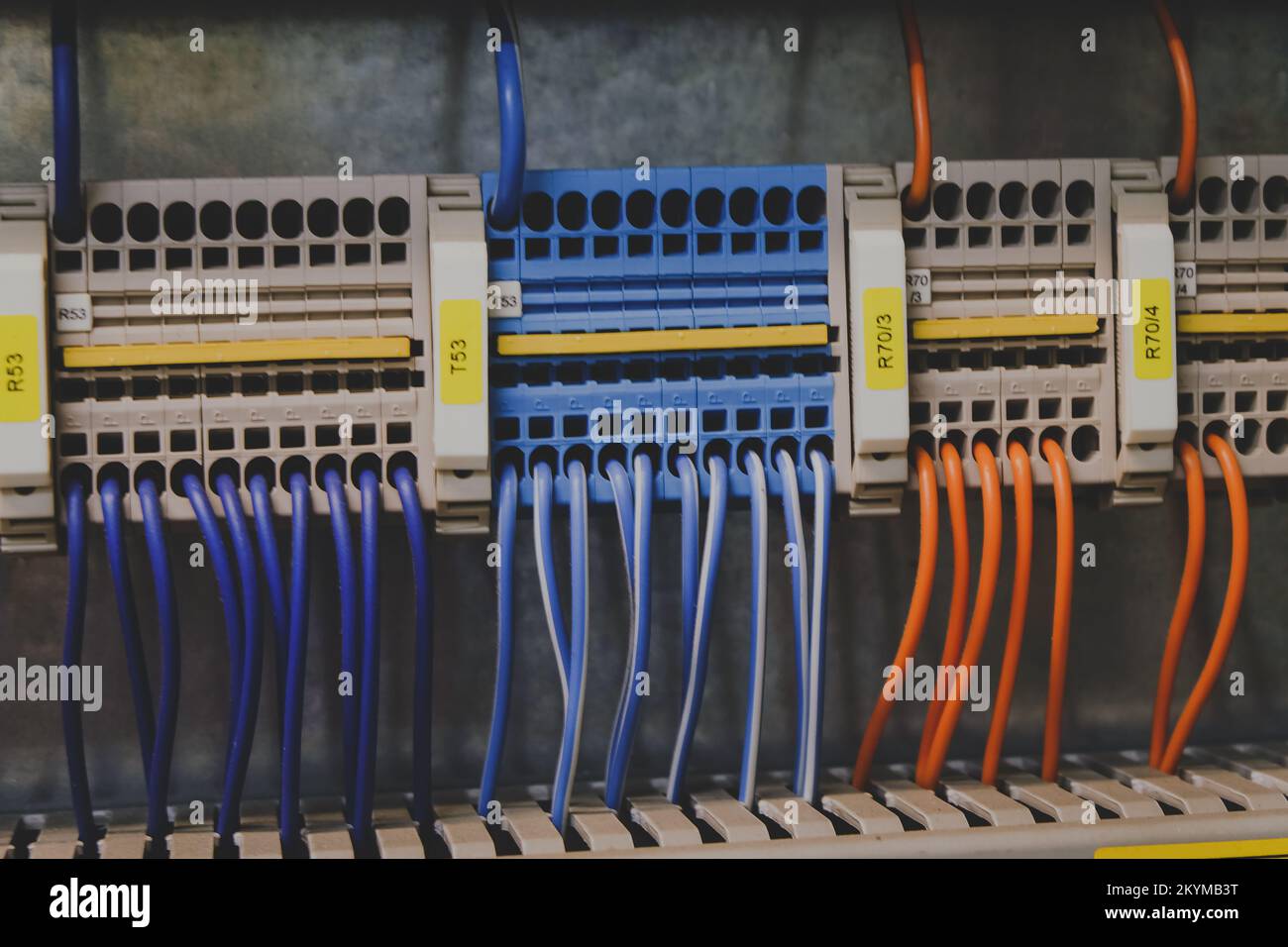 PLC Control panel with wiring Stock Photo - Alamy