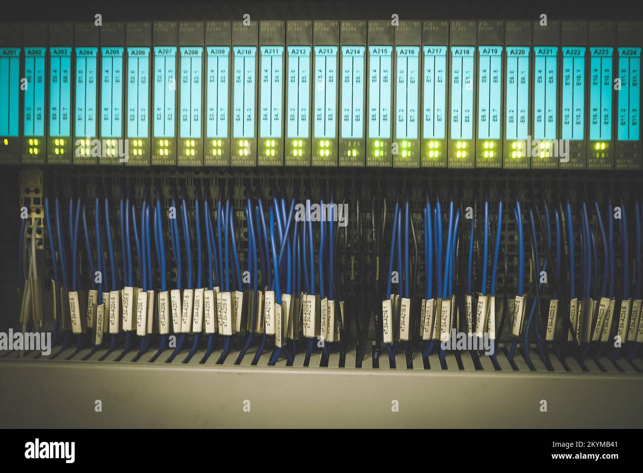 PLC Control panel with wiring Stock Photo - Alamy