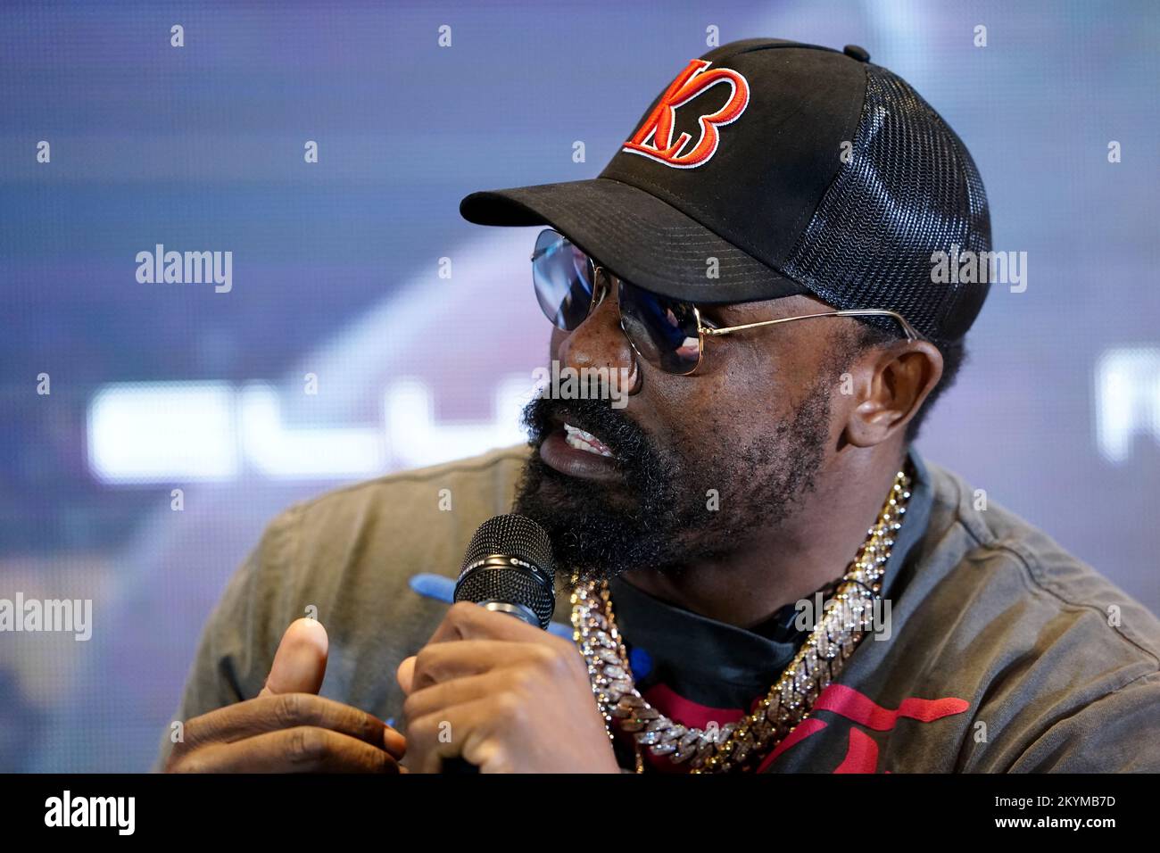 Derek Chisora during a press conference at the Tottenham Hotspur ...