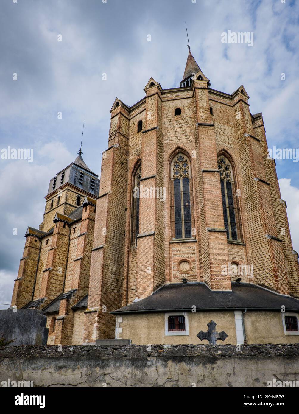 View on the apse and the chevet of the Saint Laurent gothic church in ...