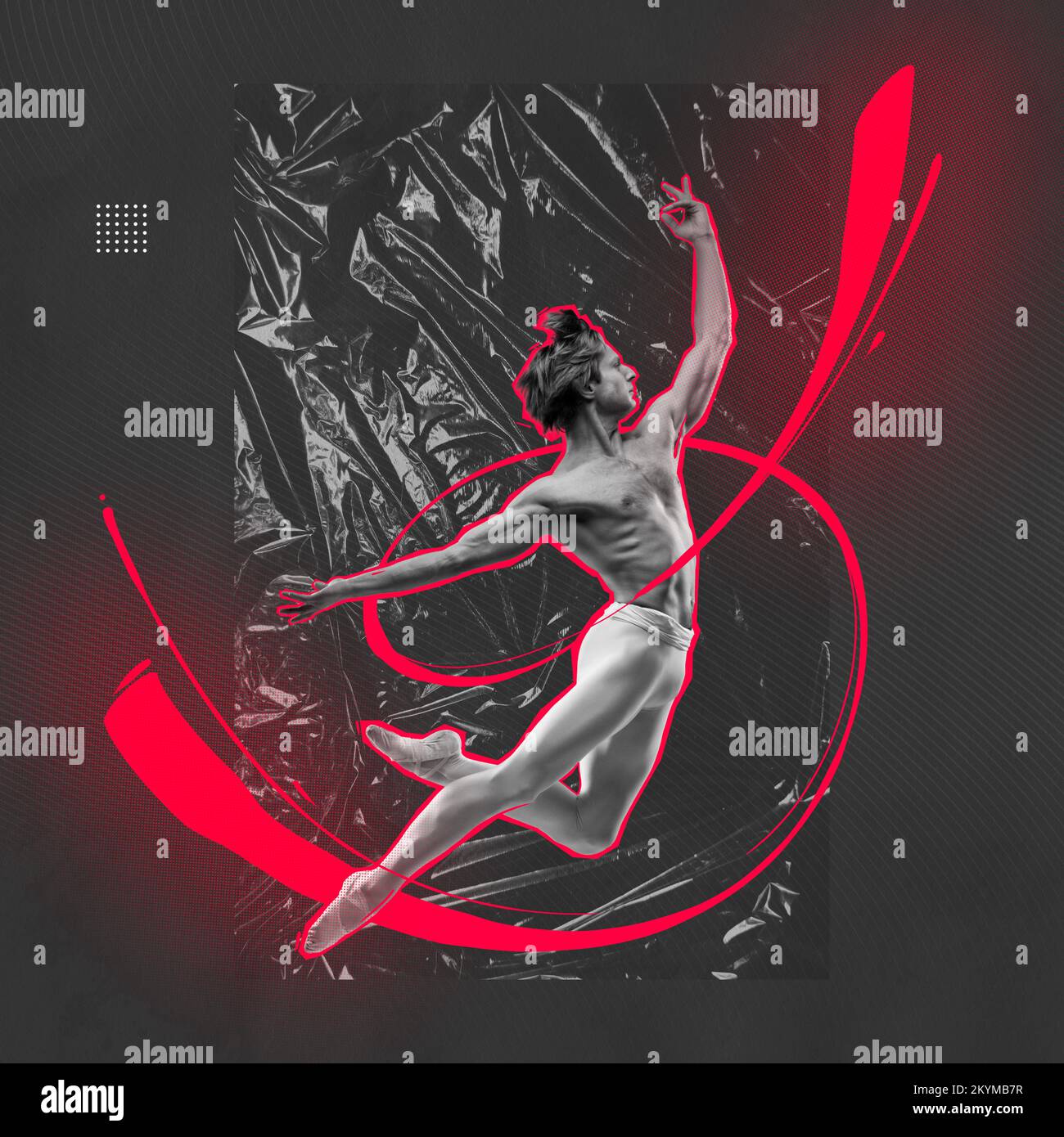 Contemp dance and music. Creative artwork with flexible dancer ...