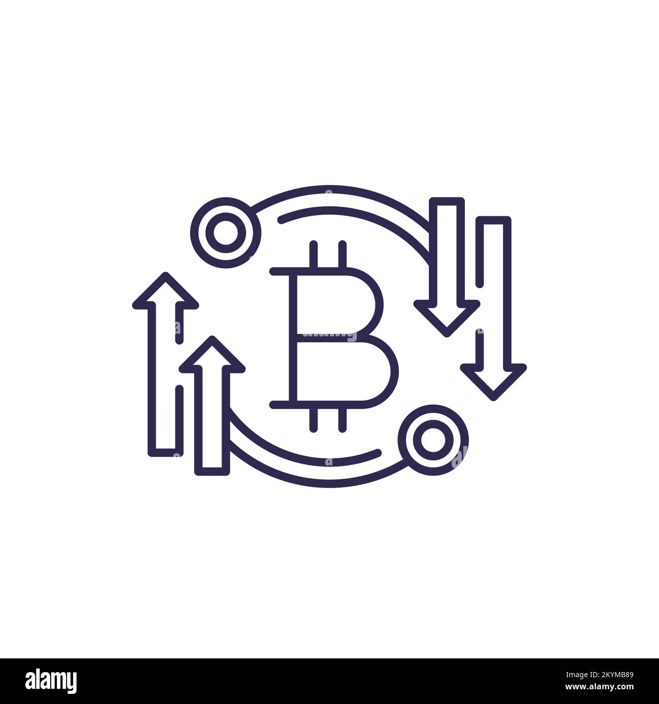 Bitcoin icon down arrow Cut Out Stock Images & Pictures - Alamy
