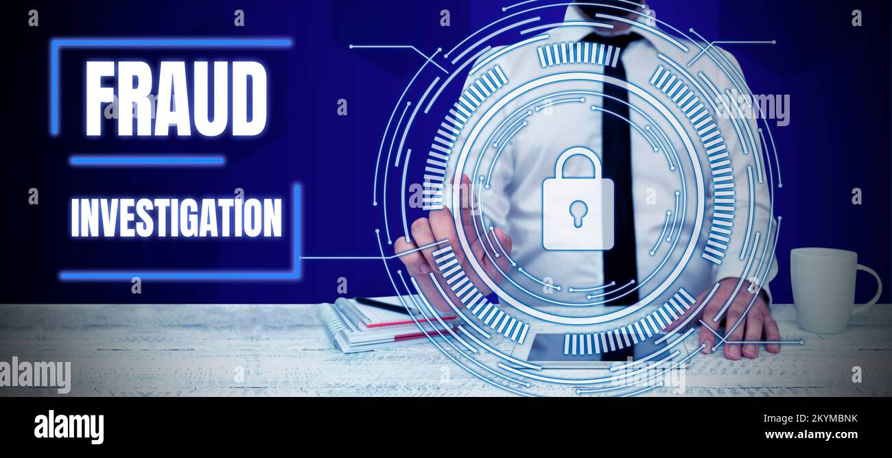 Text sign showing Fraud Investigation. Internet Concept process of ...