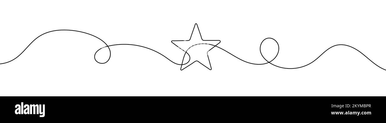 Star in continuous line drawing style. Line art star icon. Vector ...