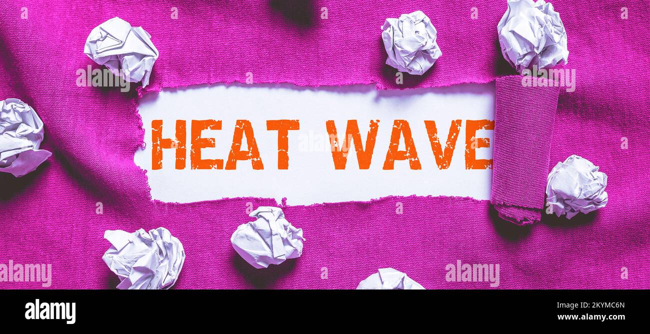 Handwriting text Heat Wave. Business showcase a prolonged period of ...