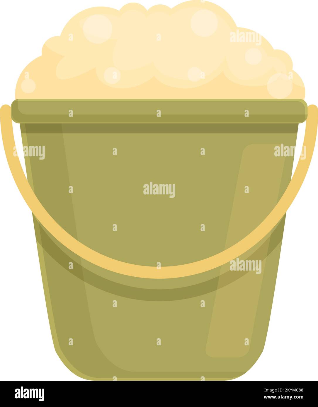 Wash bucket icon cartoon vector. Brush tool. Cleaning equipment Stock ...