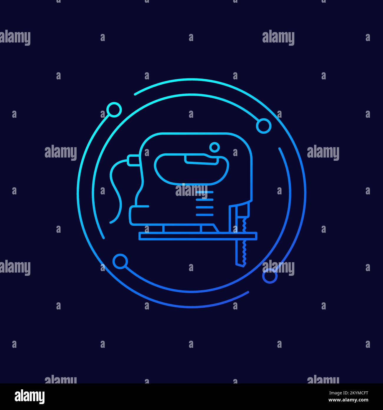jig saw icon, electric tool linear vector Stock Vector Image & Art - Alamy