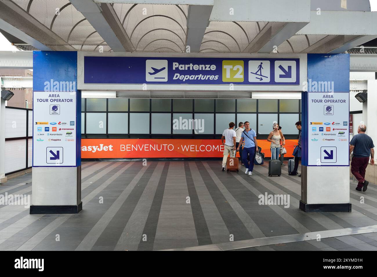 ROME, ITALY - AUGUST 16, 2015: Fiumicino Airport terminal outdoor ...