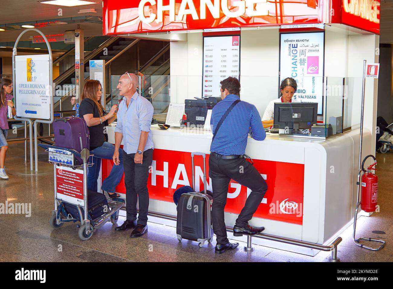 ROME, ITALY - AUGUST 16, 2015: Fiumicino Airport interior. Fiumicino ...