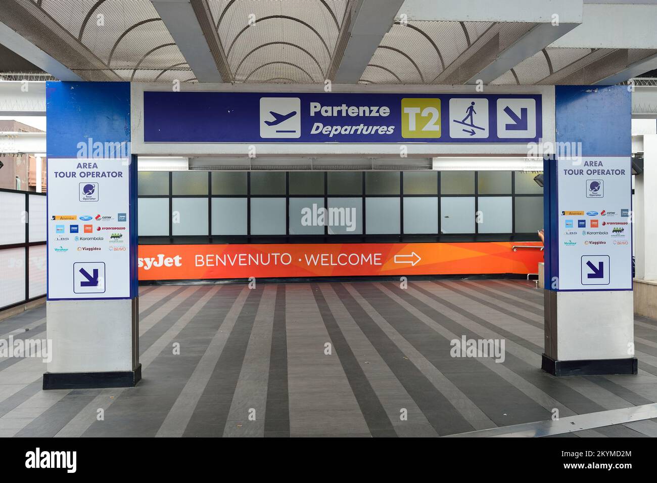 ROME, ITALY - AUGUST 16, 2015: Fiumicino Airport terminal outdoor ...