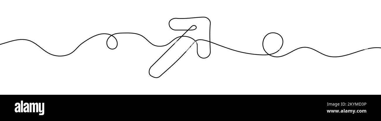 Arrow in continuous line drawing style. Line art of the arrow icon ...