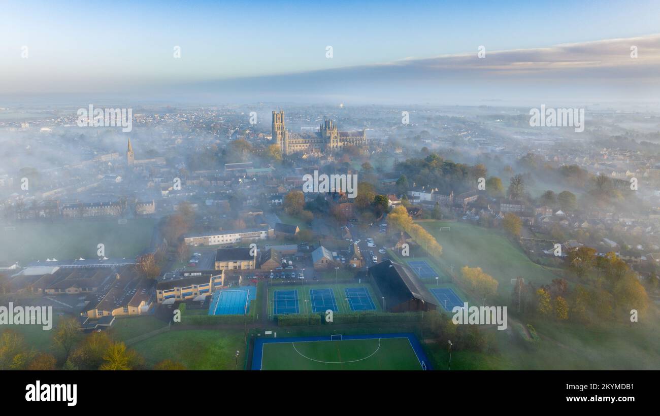 Picture dated November 28th shows fields around Ely in Cambridgeshire ...