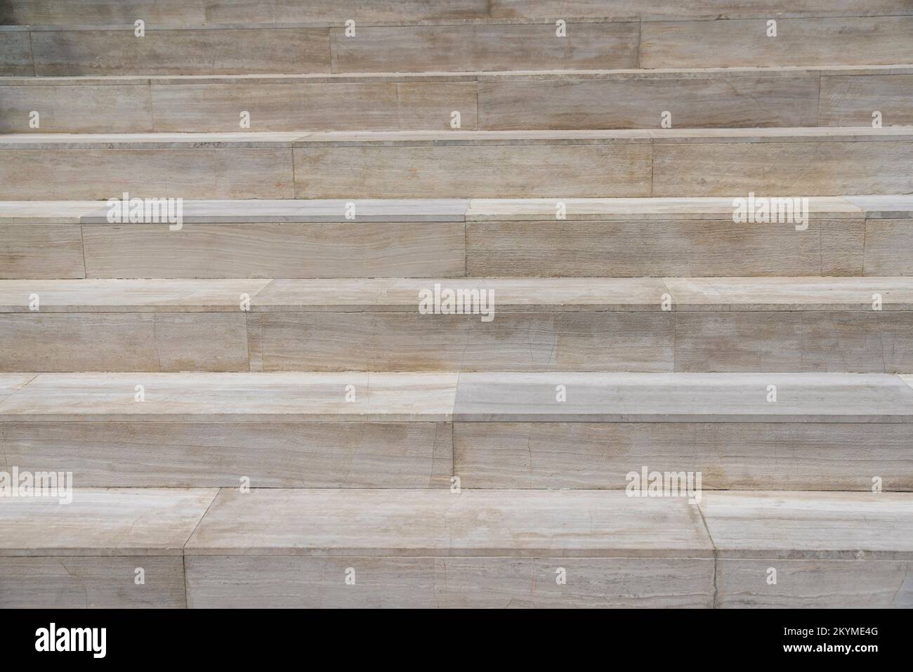 Close-up of the steps of an outdoor stairs with wood textured tiles ...