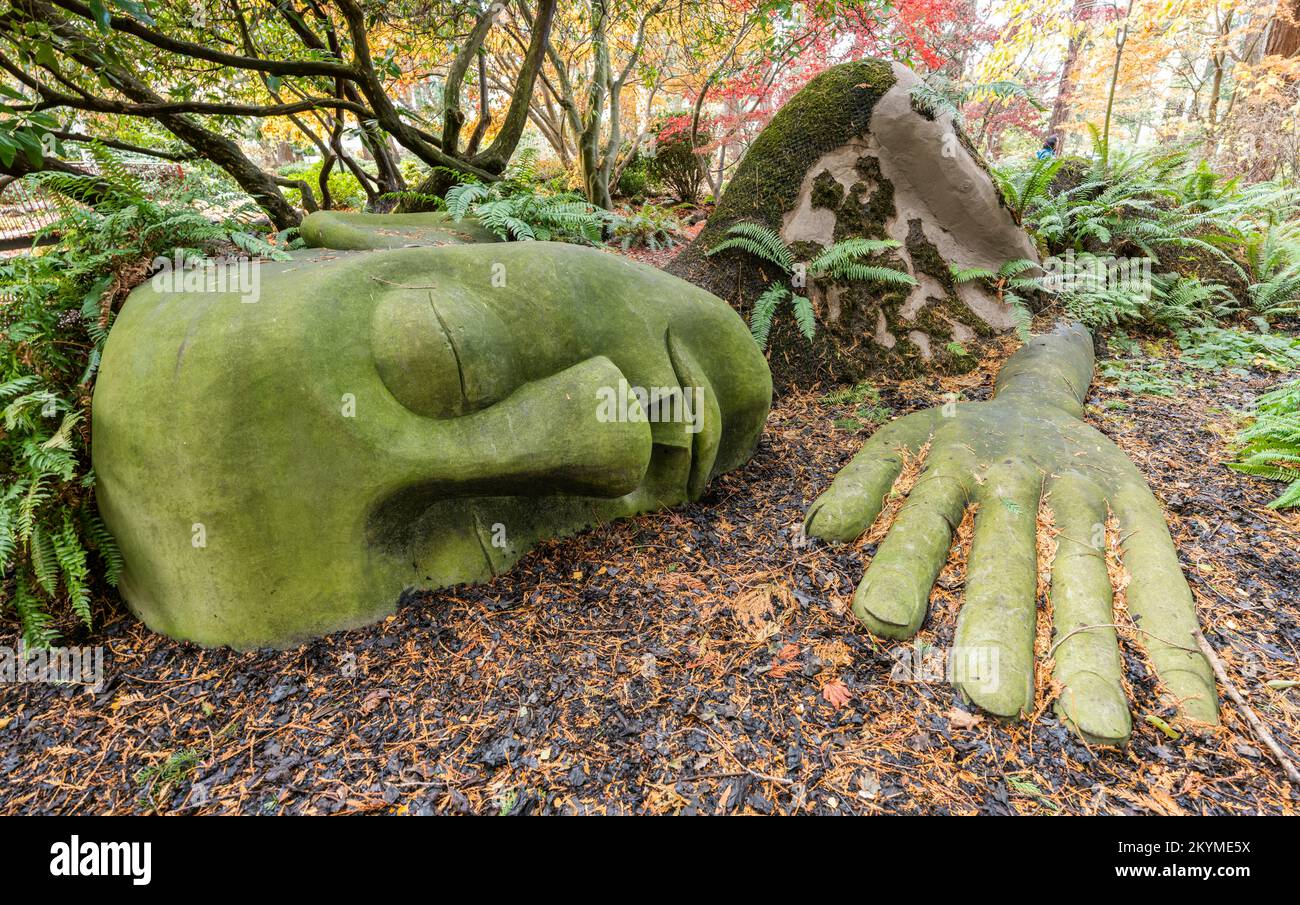 Moss Lady, a sculpture in Beacon Hill Park in Victoria, British ...