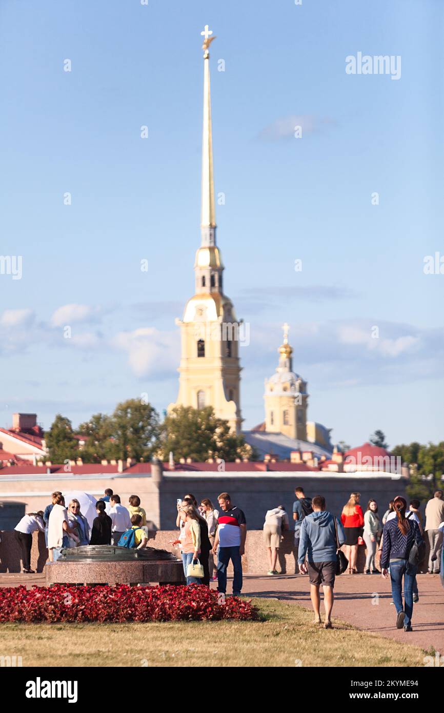 Saint-Petersburg, Russia-circa Aug, 2022: Spit of Vasilyevsky Island ...