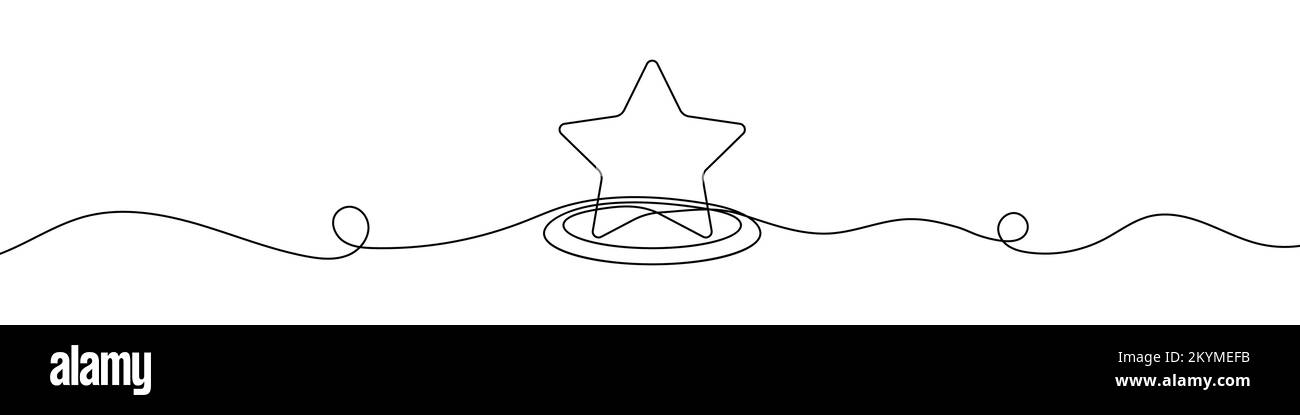 Star in continuous line drawing style. Line art star icon. Vector ...