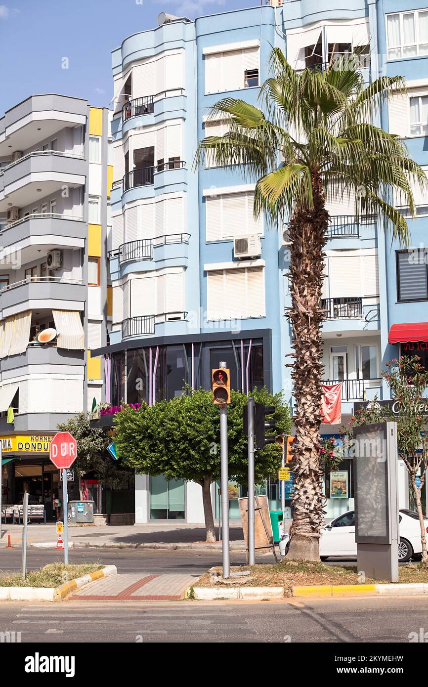 Alanya, Turkey-circa Oct, 2020: Pedestrian crossing with traffic light ...