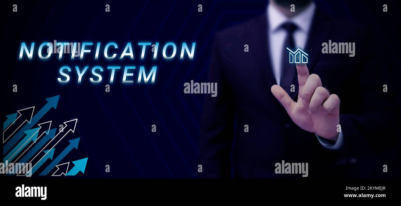 Sign displaying Notification System. Business idea Do not forget to be ...