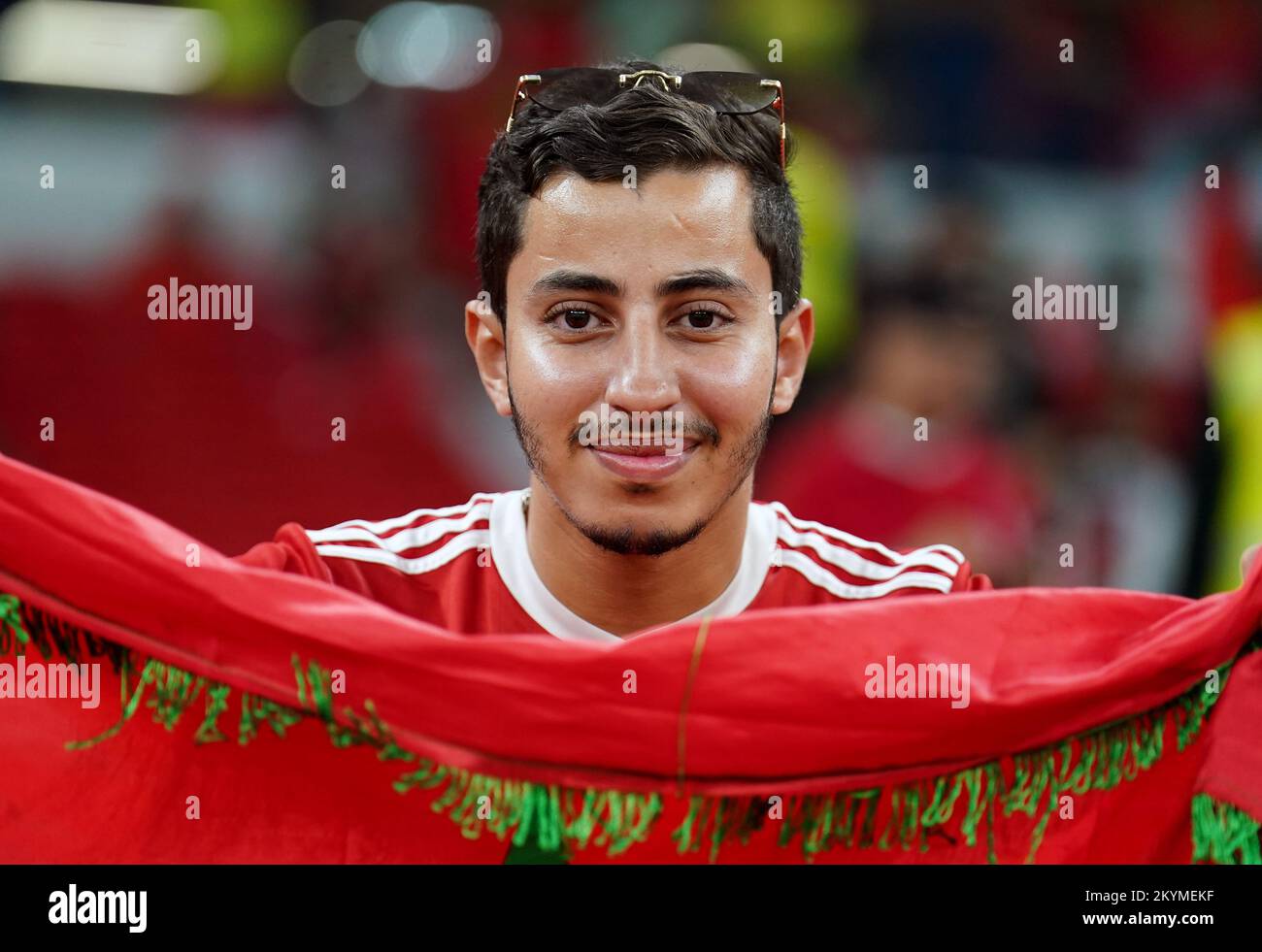 Morocco fans ahead of the FIFA World Cup Group F match at the Al Thumama Stadium, Doha, Qatar ...