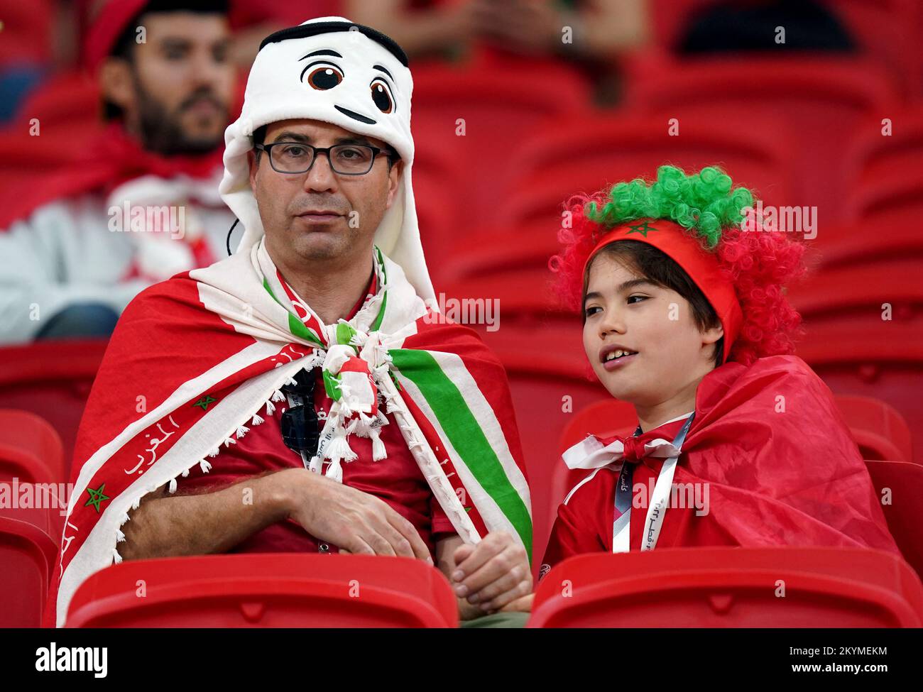 Morocco fans ahead of the FIFA World Cup Group F match at the Al Thumama Stadium, Doha, Qatar ...