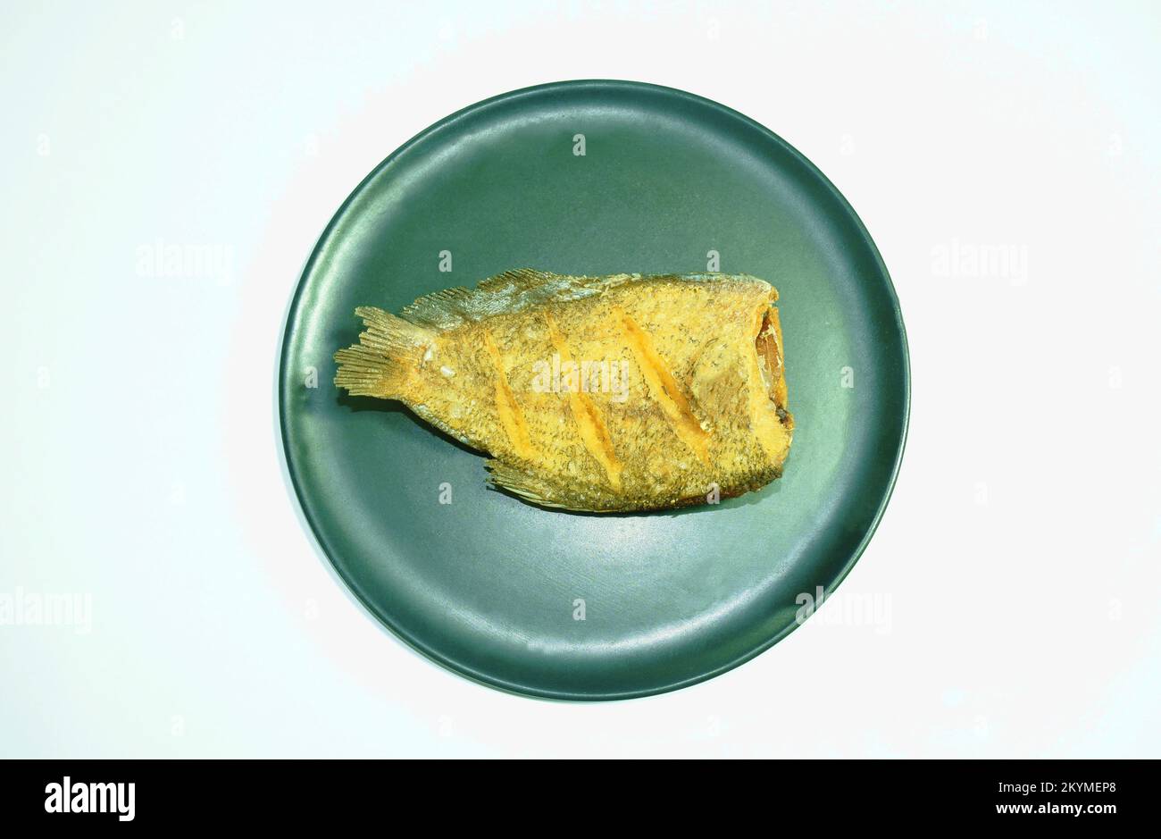 deep fried snake skin catfish or gourami on plate Stock Photo - Alamy