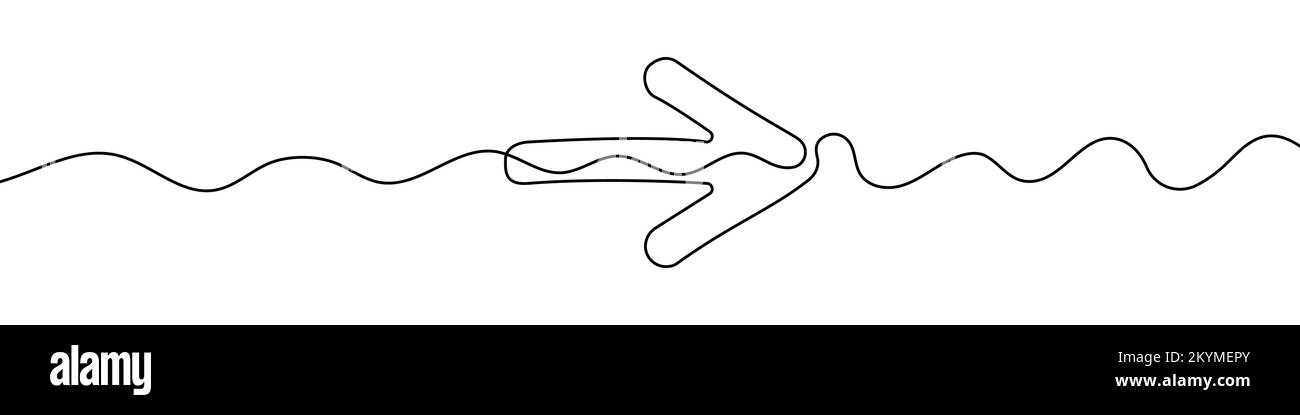 Arrow In Continuous Line Drawing Style Line Art Of The Arrow Icon Vector Illustration