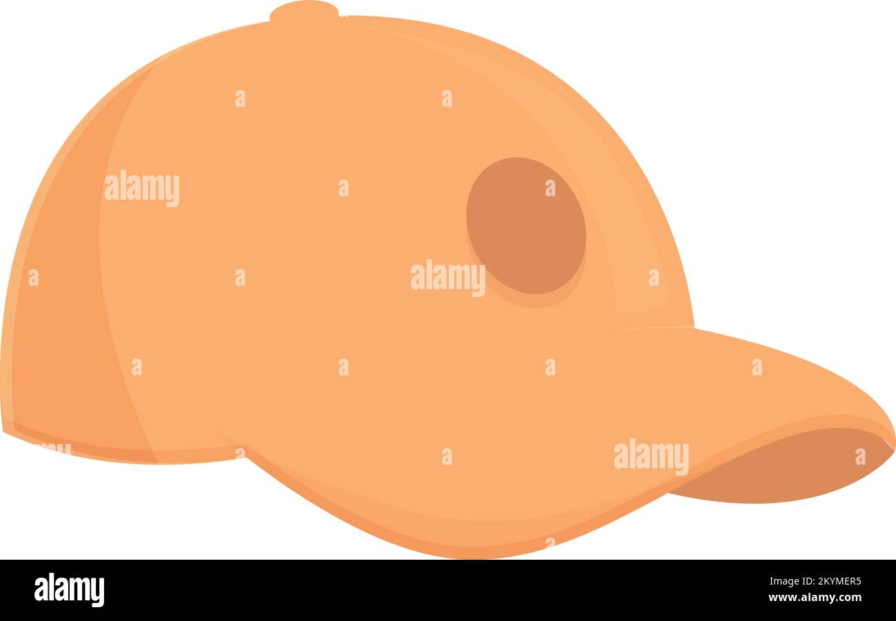 Orange baseball hat icon cartoon vector. Cap template. Men fashion ...