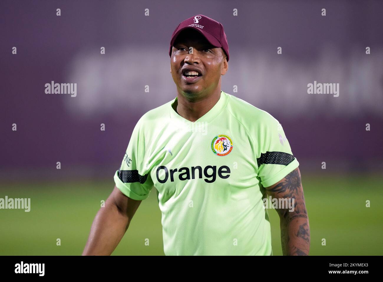 Former Senegal player El Hadji Diouf during a training session Al ...