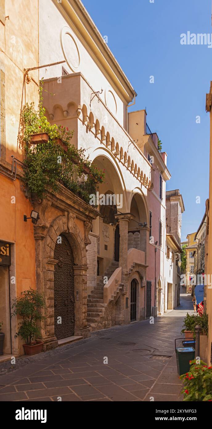 anangni la città dei papi frosinone lazio italia europa vicolo Stock ...