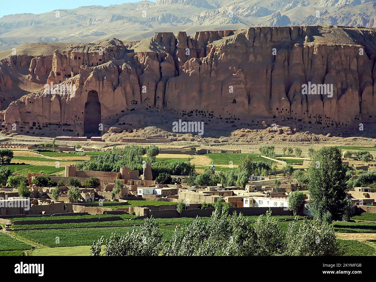 Bamyan (Bamiyan) in Central Afghanistan. View over the Bamyan (Bamiyan ...