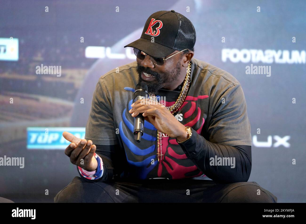 Derek Chisora during a press conference at the Tottenham Hotspur ...