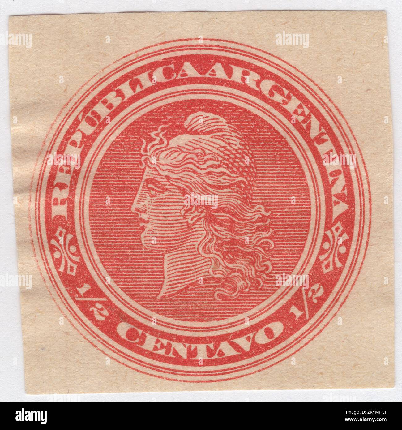 ARGENTINA - 1901: An fragment of original envelope with pre-printed 5 ...