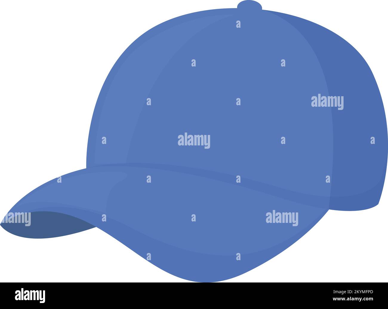 Blue baseball hat icon cartoon vector. Cap template. Front uniform ...
