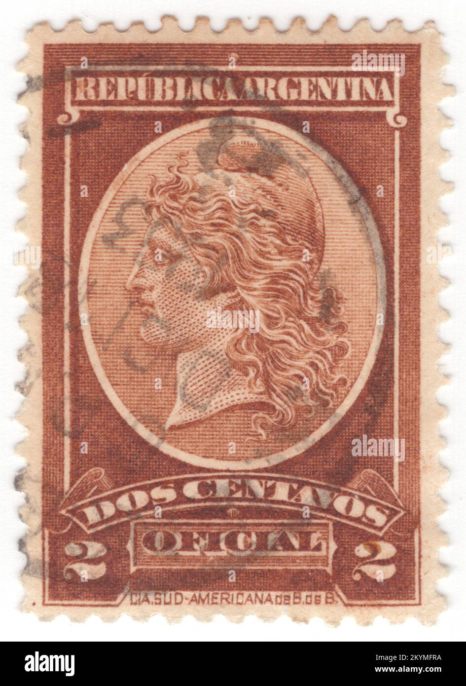 ARGENTINA - 1901 December 1: 2 centavos orange brown Official stamp ...