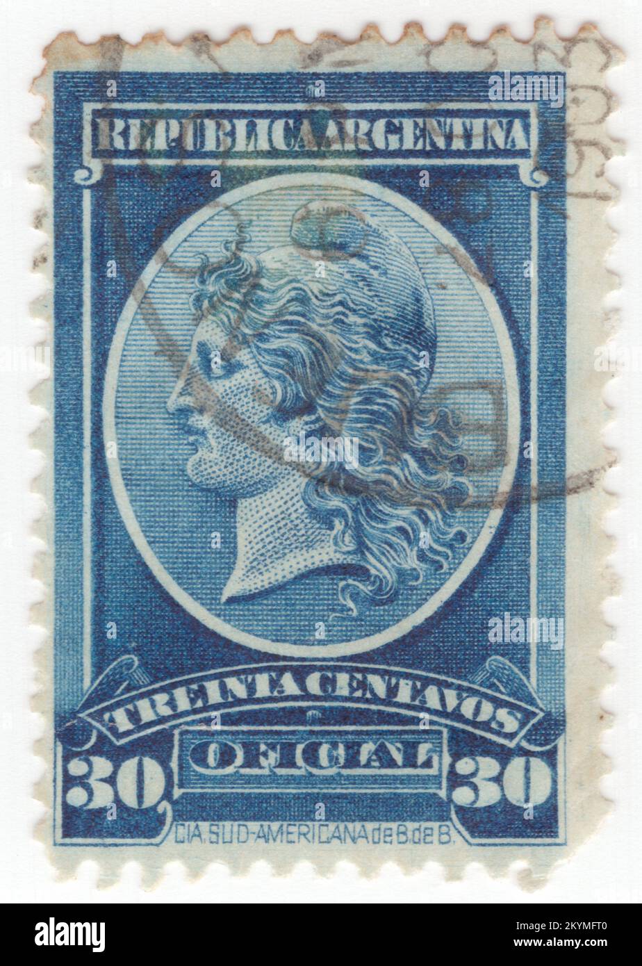 ARGENTINA - 1901 December 1: 2 centavos orange brown Official stamp ...