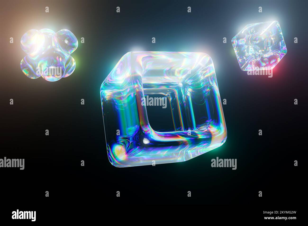 Abstract dispersion geometric shapes 3d render Stock Photo - Alamy