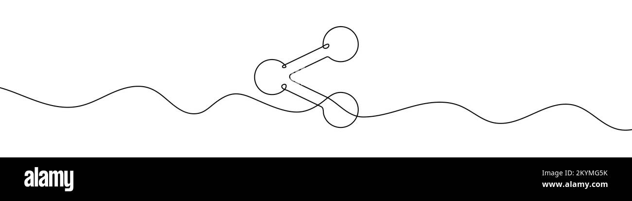 Share symbol in continuous line drawing style. Line art of share icon ...