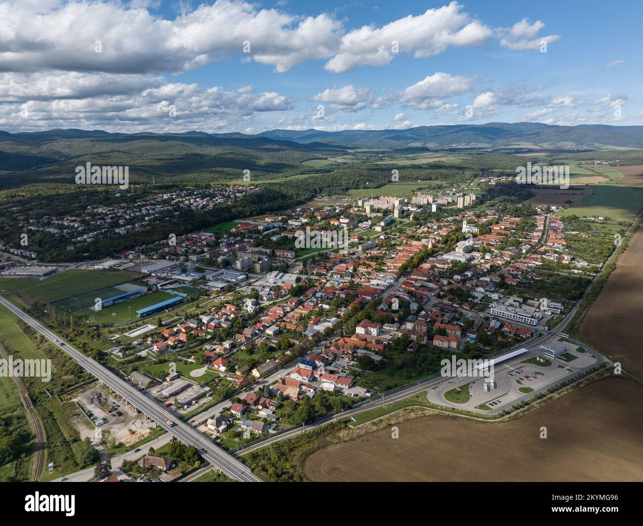 Aerial view of the city of Moldava nad Bodvou in Slovakia Stock Photo ...