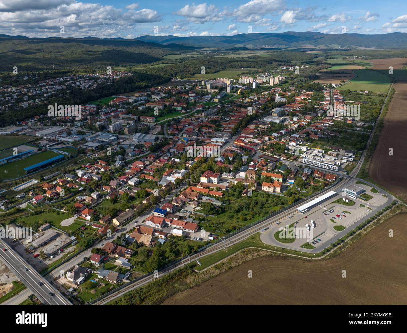 Aerial view of the city of Moldava nad Bodvou in Slovakia Stock Photo ...