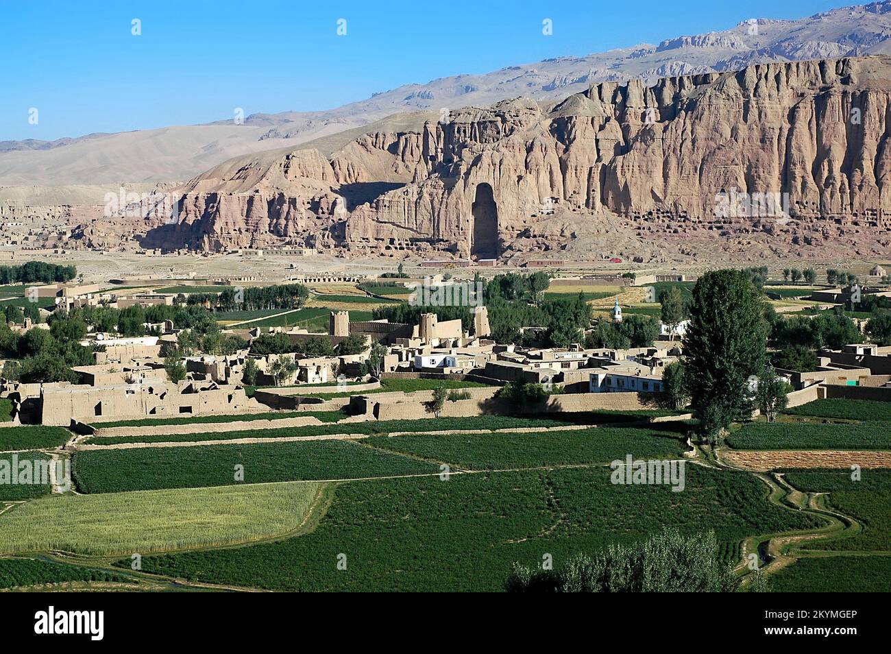Bamyan (Bamiyan) in Central Afghanistan. View over the Bamyan (Bamiyan ...